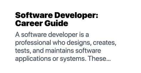 Software Developer Career Guide Startup Jobs