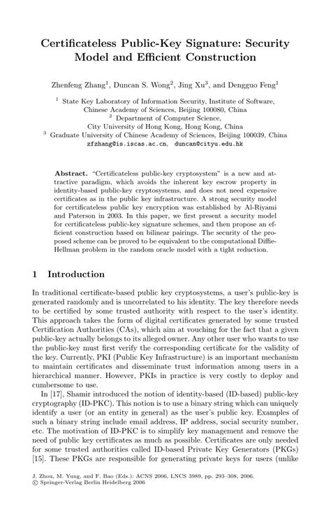 Pdf Certificateless Public Key Signature Security Model And