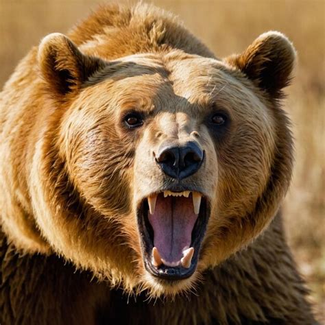A Bear With Its Mouth Open And The Word Quot Bear Quot On It Premium