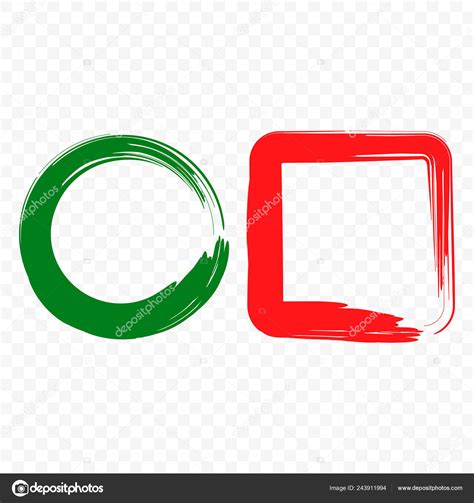 Acceptance Rejection Symbol Vector Buttons Vote Election Choice Circle Brush Stock Vector Image