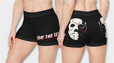 Friday The 13th Womens Booty Shorts Horror Jason Camping Crystal
