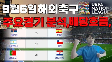 ⚽축구 9월6일 네이션스리그 경기분석 ⚽ 야구분석 축구분석 농구분석 국야분석 일야분석 프로토분석 토토분석 프로토승부식 멜브분석 Youtube