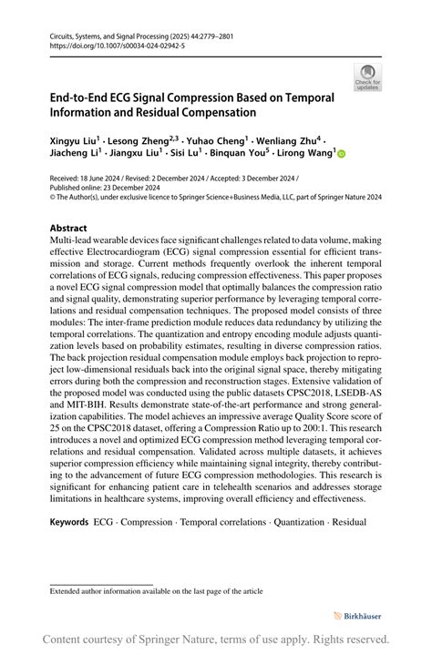 End To End Ecg Signal Compression Based On Temporal Information And