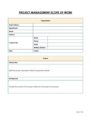 20 Free Scope Of Work Templates In Word Excel