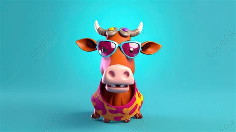 마스크를 쓴 소의 기발한 3d 렌더링 3d 배경 3d 렌더링 배경 입다 배경 이미지 Hd 3d 3d 렌더링 입다 배경