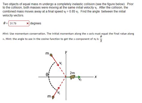 solved two objects of equal mass m ﻿undergo a completely