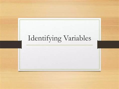 Identifying Variables Ppt