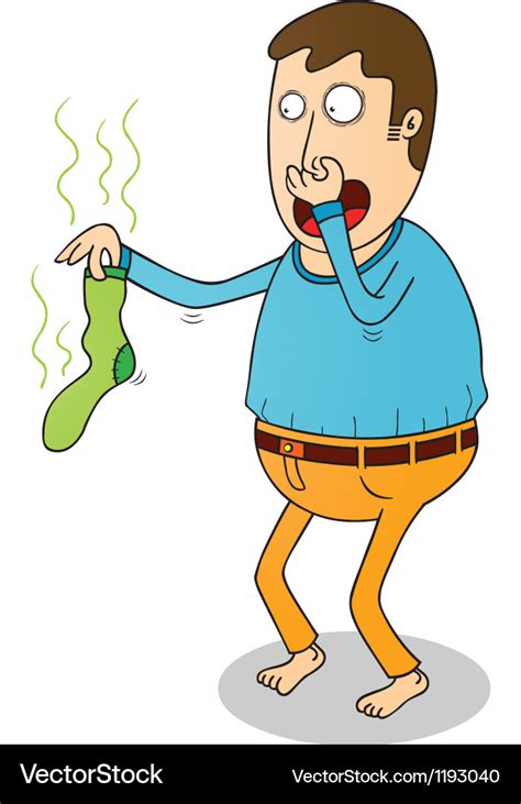 Holding Smelly Sock Royalty Free Vector Image Vectorstock