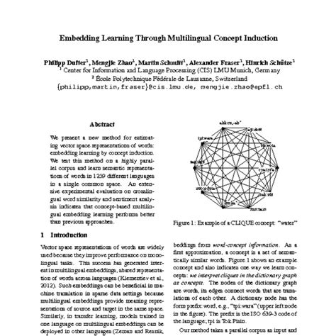 Embedding Learning Through Multilingual Concept Induction Acl Anthology