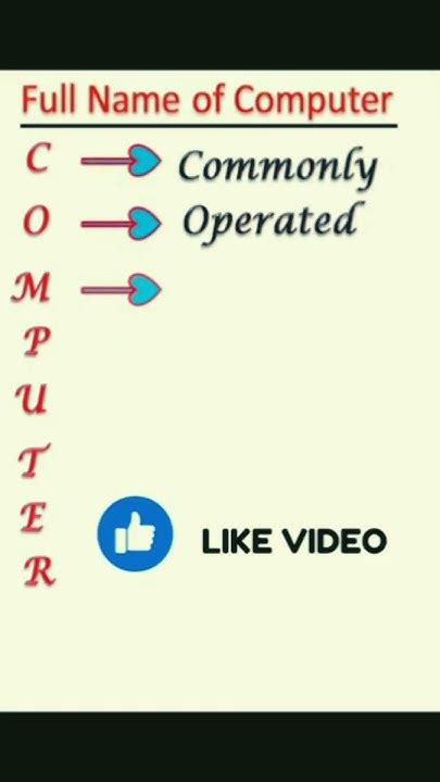 full name of computer computerbasic knowledge shorts technology computer youtube