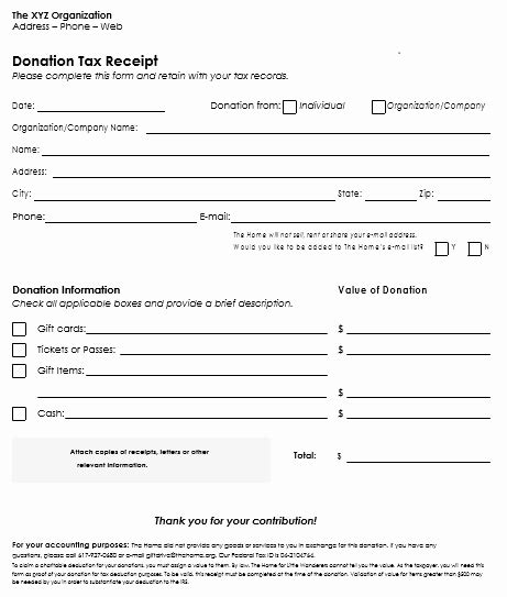 Tax Deductible Receipt Template