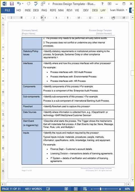 Free Business Process Documentation Template Of 10 Best Of Format