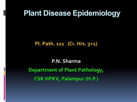 Lect 10 Pl Path 111 Plant Disease Epidemiologypdf