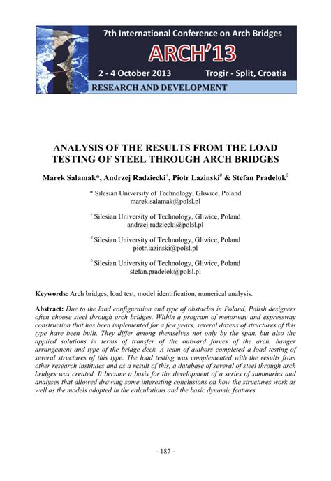 Pdf Analysis Of The Results From The Load Testing Of Steel Through