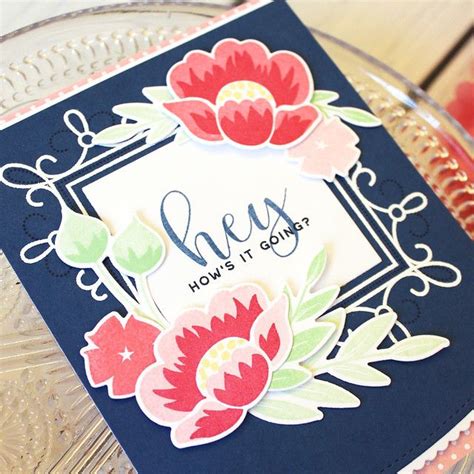 LizzieJones PapertreyInk March CornerAdorner Hey Card Papertrey Ink Cards Ink Cards