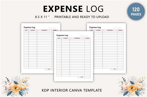 Free Expense Log Canva Template Graphic By Tabiya Studio Creative Fabrica