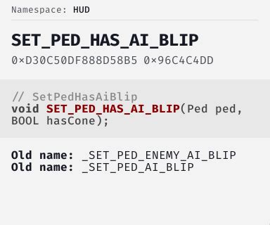 SetPedHasAiBlip FiveM Natives Cfx Re Docs