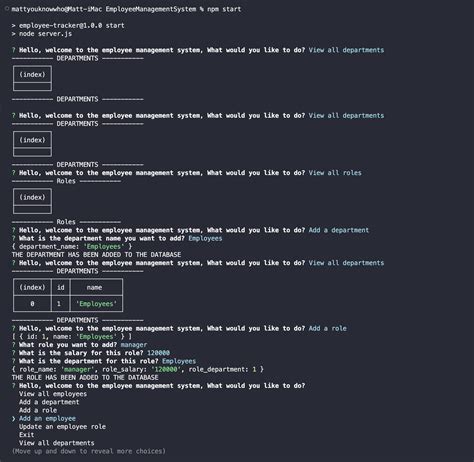 Github Mattyouknowwhoemployeemanagementsystem A Command Line