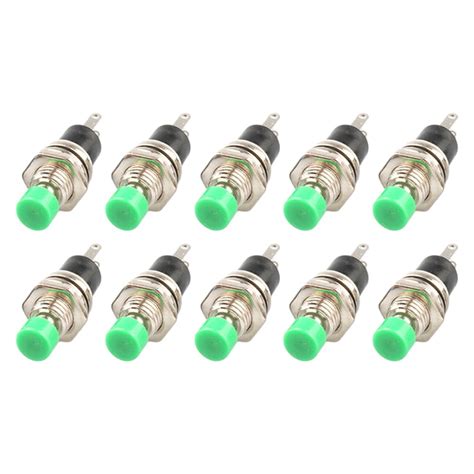 6pcs Pbs 110 7mm Round Button Momentary Self Resetting Push Button Switch