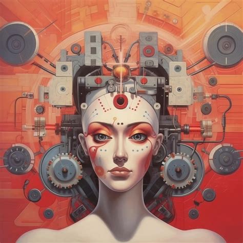 Premium Ai Image A Woman With A Red Face And A Red Background With