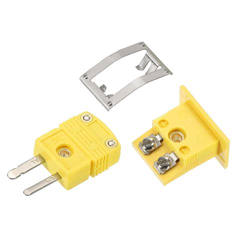 K Type Thermocouple Wire Connector Male Plug With Panel Mount Mini Socket 220c 428f For
