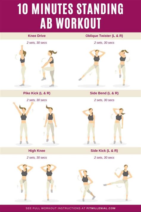 10 Minutes Standing Ab Workout No Equipment