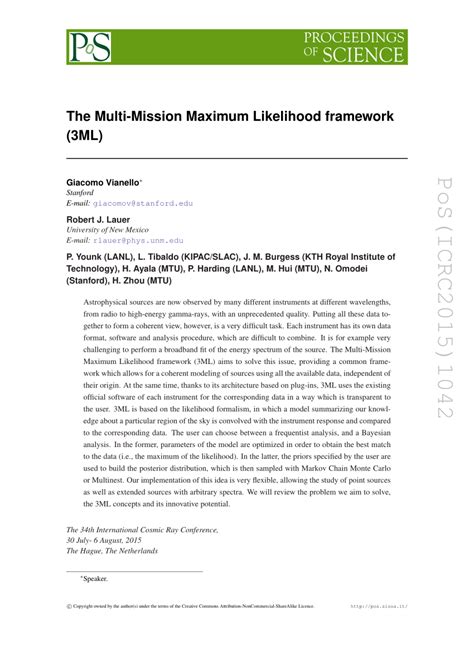 pdf the multi mission maximum likelihood framework