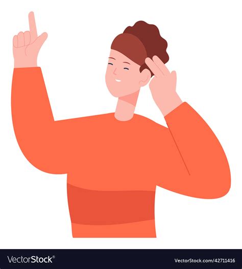 Problem Solution Concept Woman Pointing Up Vector Image