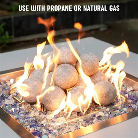 Stanbroil Ceramic Fire Balls 3” Round Fire Stones For Fire Pit Fire