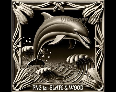 3d Dolphin Laser Engraving Png Ocean Animal Design Sea Life 3d