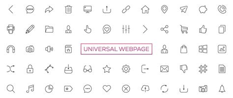 Vector Line Universal Webpage Tiny Icon Set 42057496 Vector Art At Vecteezy