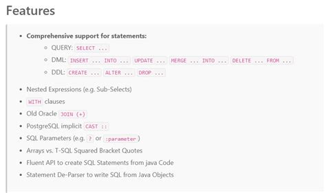 Jsqlparser Dbms Tools