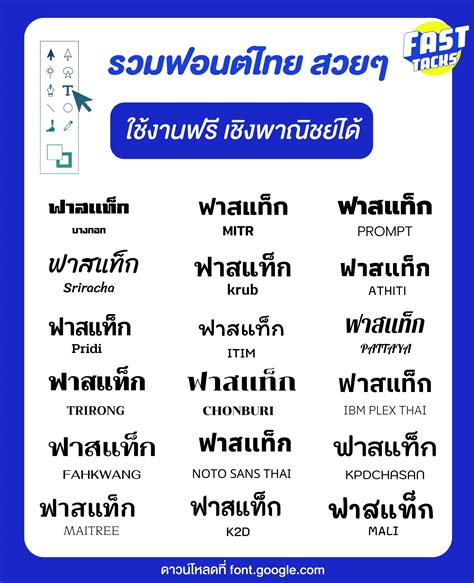 Fast Tacks แจกฟรี แปะไว้ โหลดใช้งานกันได้เลย Font ไทย