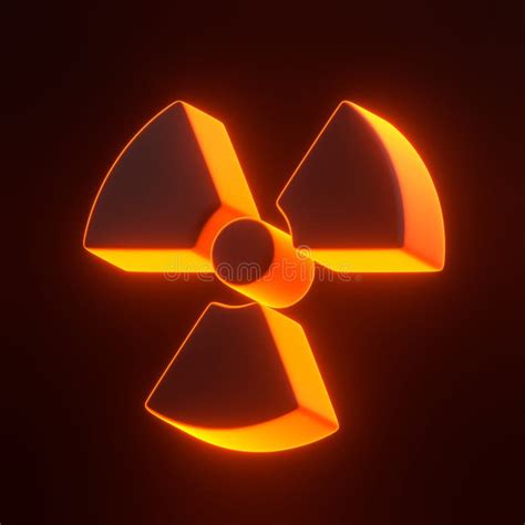 Glowing Neon Radioactive Hazard Symbol Stock Illustration