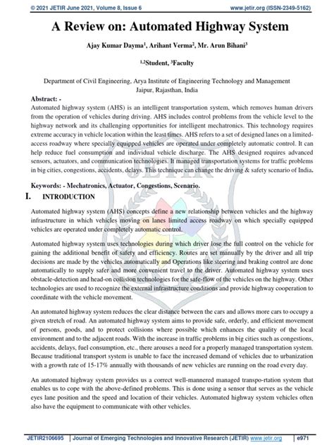 Automated Highways System2 Pdf Automation Highway