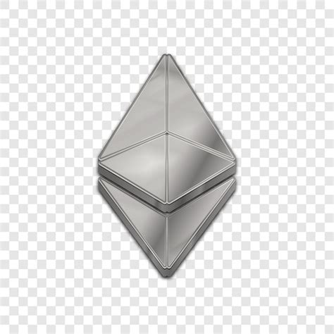 Premium Vector Silver Ethereum Coin Trendy 3d Style Vector Icon