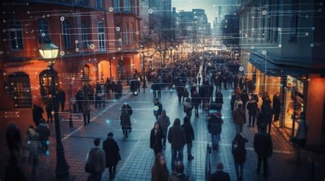Premium Ai Image Innovative Face Recognition Tech At Work In Bustling Urban District Digital