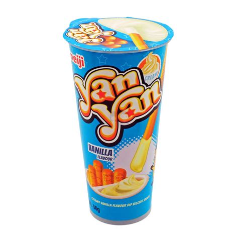 Meiji Yan Yan Creamy Vanilla Dips Biscuit Snack 50g Morueats
