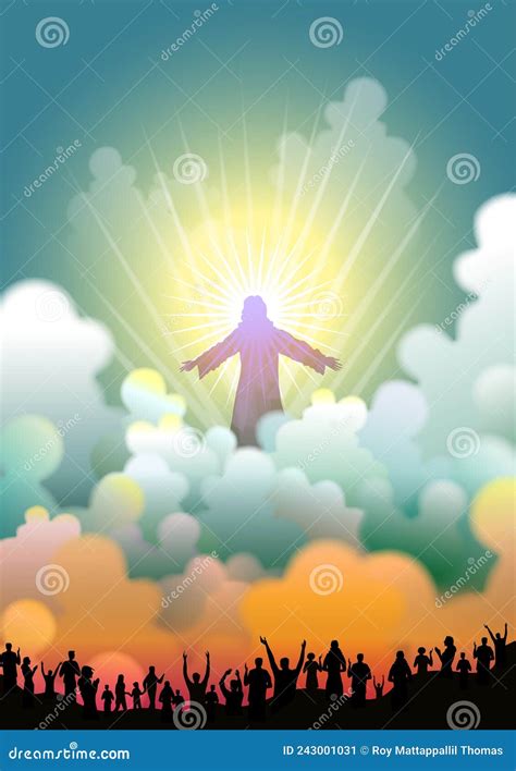 Jesus Second Coming Illustration Background Royalty Free Cartoon