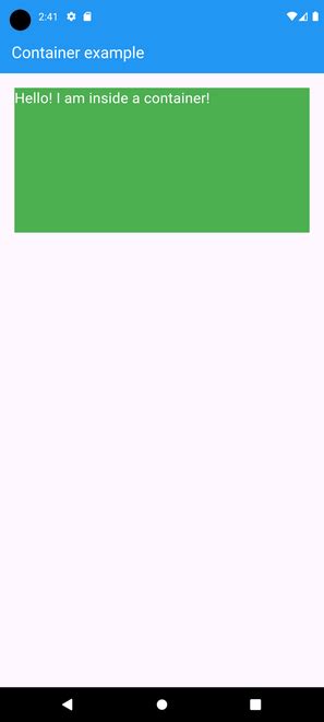 Container Class In Flutter Geeksforgeeks