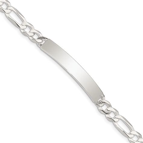 Auriga Fine Jewelry 925 Sterling Silver Figaro Link Id Bracelet 85inch