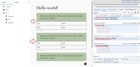 Table Block Block Margin Override Layout Margin · Issue 55409 · Wordpressgutenberg · Github