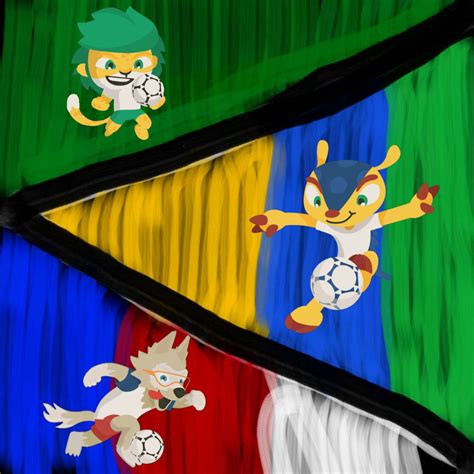 Zakumi Fuleco And Zabivaka By Megamanx03 On Deviantart