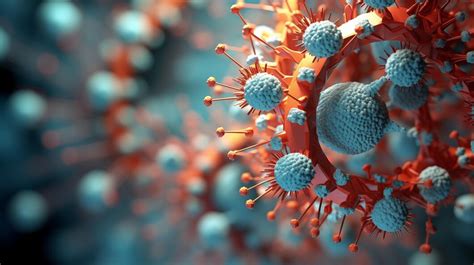 Highly Detailed Electron Microscope View Of Viruses And Pathogens