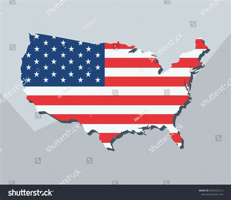 Usa Flag Map Geography Icon Stock Vector Royalty Free 2009292212