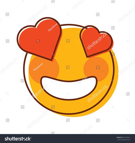 Crazy Emoticon Love Cute Smiley Vector Stock Vector Royalty Free