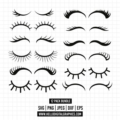 Cod1316 Eyelash Svg Eyelash Bundle Svg For Cutting Eyelash Png Uni