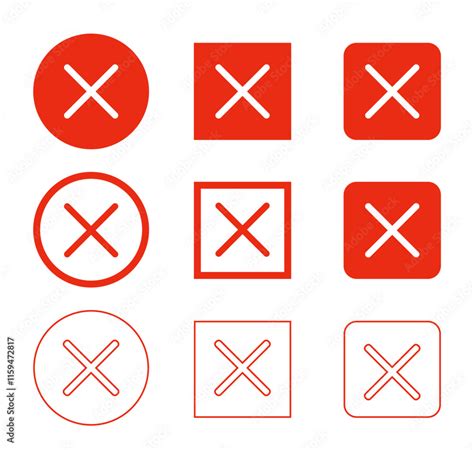 Check Box Tick Mark Icon Set Button Correct Right Wrong Buttons Or Yes Or No Checkmark Red Cross