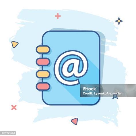 만화 스타일의 벡터 만화 주소록 아이콘 이메일 노트 기호 일러스트 그림 그림 노트북 비즈니스 스플래시 효과 개념 리스트에 대한 스톡 벡터 아트 및 기타 이미지 Istock