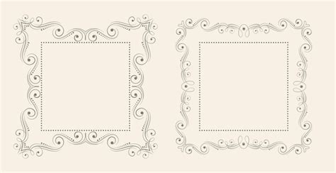 웨딩 스타일 장식 빈티지 꽃 프레임 세트 무료 벡터
